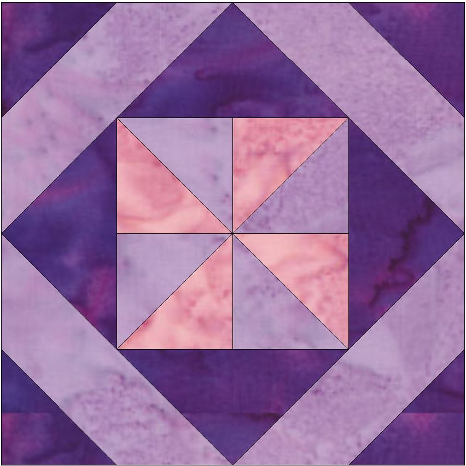 Mosaic 2 Pinwheel Quilt Paper Foundation Quilting Block Pattern PDF - Etsy