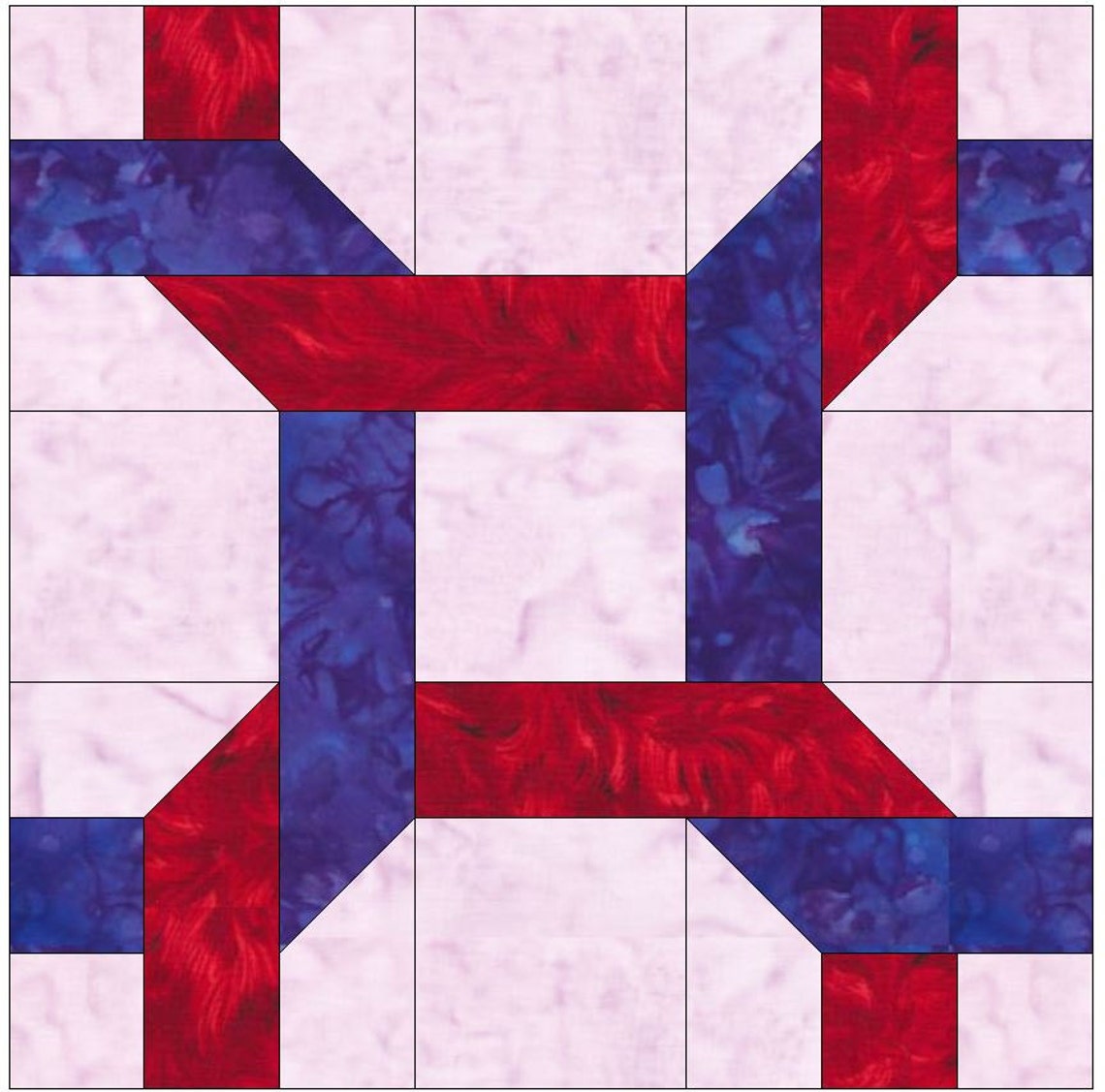 Celtic Chain Quilt Paper Piece Foundation Quilting Block Pattern PDF - Etsy