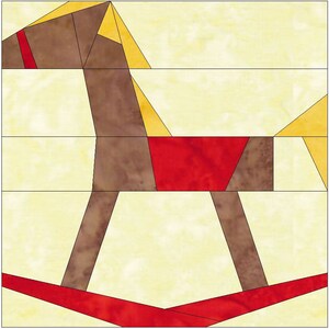 Rocking Horse Quilt 10 Inch Paper Piece Foundation Quilting Block ...