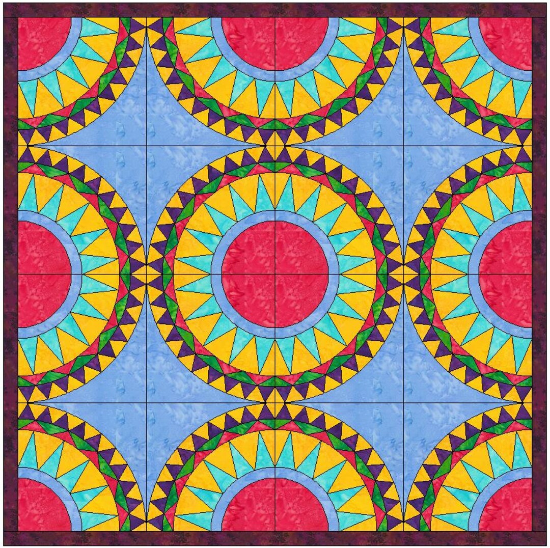 Rick Rack Beauty Quilt 2 - 10 Inch Paper Piece Foundation Quilting ...