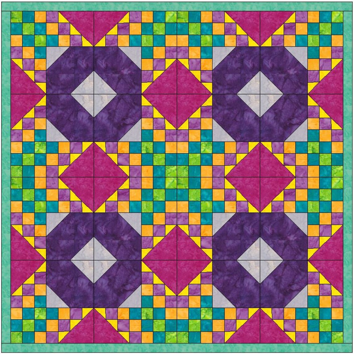 Checkered Past Quilt Template 15 Inch Block Pattern PDF | Etsy