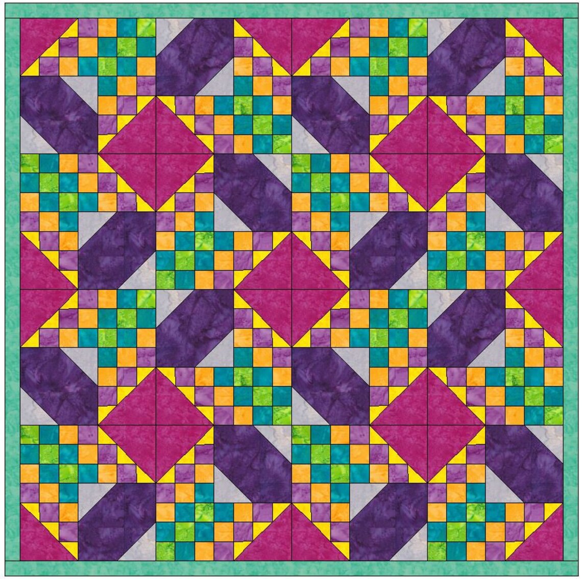 Checkered Past Quilt Template 15 Inch Block Pattern PDF | Etsy
