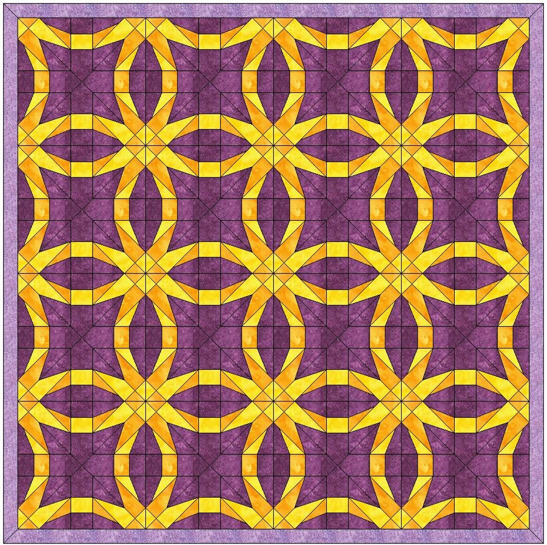 Foundation Pieced Wedding Ring Quilt Paper Piece Quilting Block Pattern ...