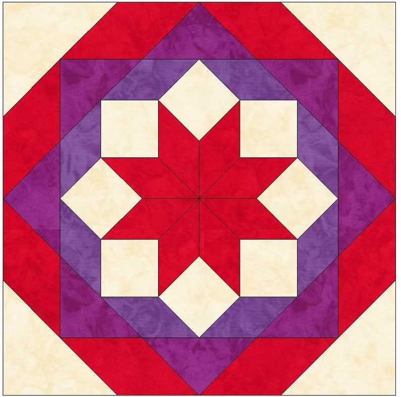 Rolling Star Quilt Template Block Pattern PDF - Etsy