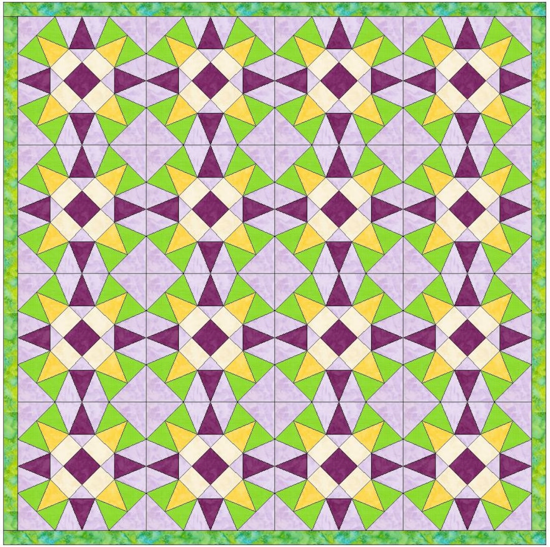 Star of North Carolina Variation Quilt Template 15 Inch Block Pattern ...