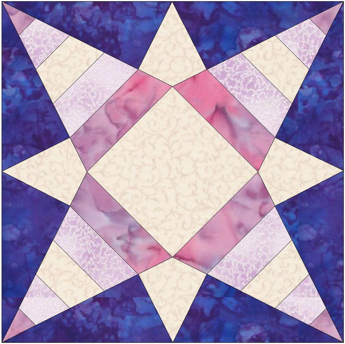 Geometric Star 5 Stripes Quilt Template Quilting Block Pattern PDF - Etsy