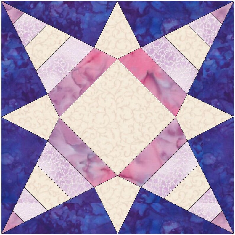 Geometric Star 5 Stripes Quilt Template Quilting Block Pattern PDF - Etsy
