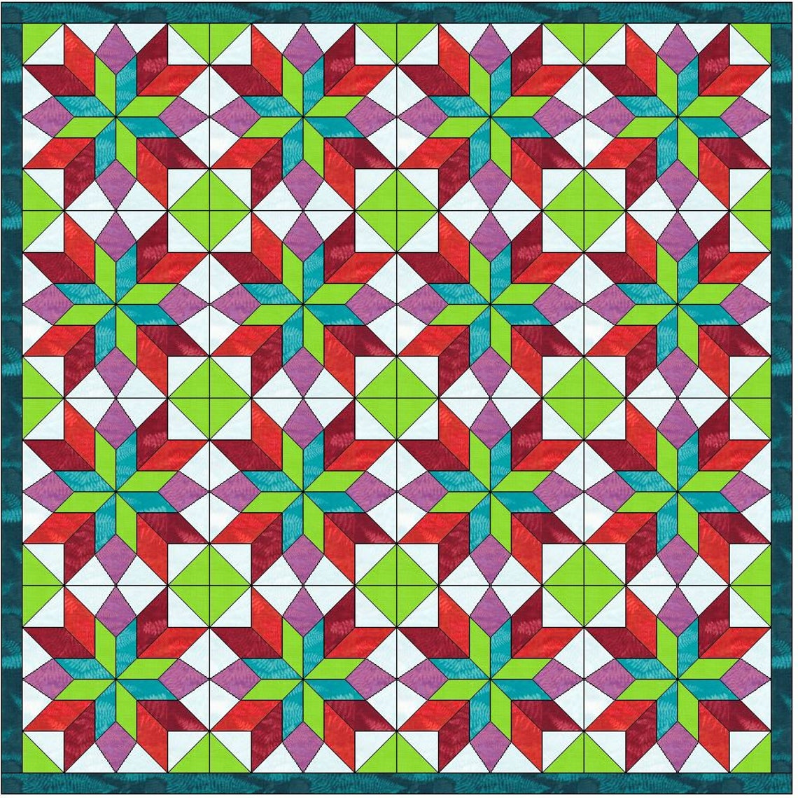Lu's Star Quilt Template 15 Inch Block Pattern PDF - Etsy