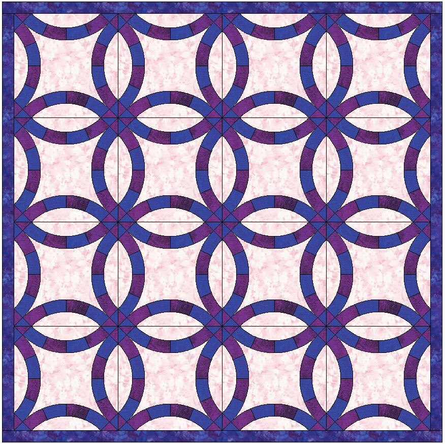 Double Wedding Ring Quilt Block Template Pattern PDF - Etsy