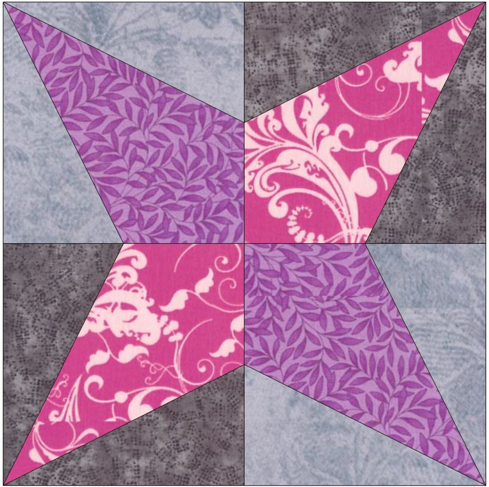 Hummingbird Star Quilt Template Quilting Block Pattern PDF - Etsy