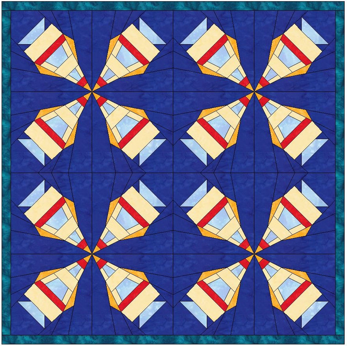 Toy Rocket Ship Quilt 10 Inch Paper Piece Foundation Quilting - Etsy