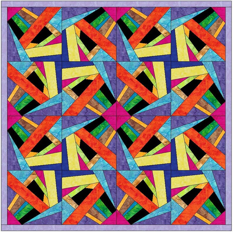 Complex Crazy Patch 6 Quilt Paper Foundation Piece 12 inch | Etsy