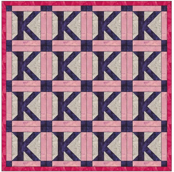 Letter K Quilt Paper Piece Foundation Quilting Block Pattern - Etsy