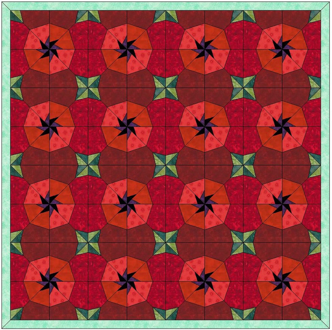 Poppy Flower Template Quilting Block Pattern PDF - Etsy