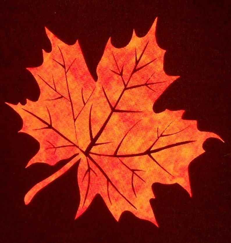 Large Maple Leaf Quilt Applique Pattern Design | Etsy