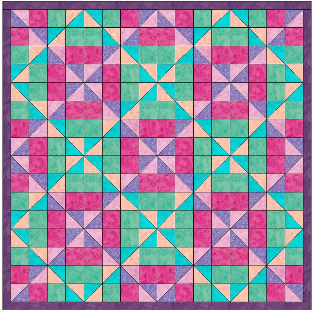 Scrappy Fun Quilt 15 Inch Block Template Quilting Block Pattern PDF - Etsy