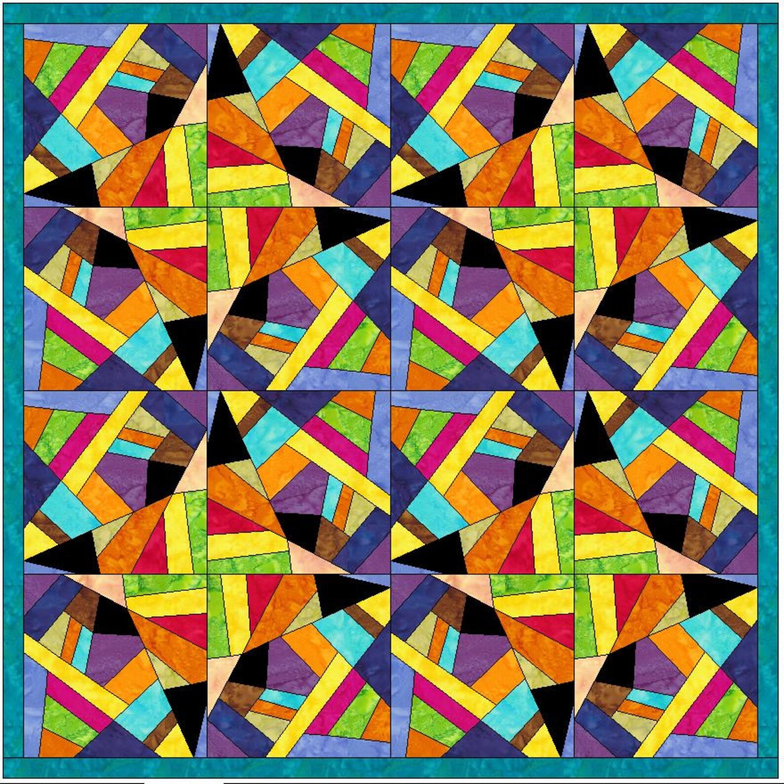 Complex Crazy Patch 9 Quilt Paper Piece Foundation 12 Inch - Etsy