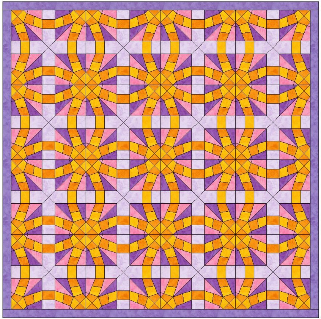 Foundation Pieced Wedding Ring 3 Quilt Paper Piece Quilting Block ...