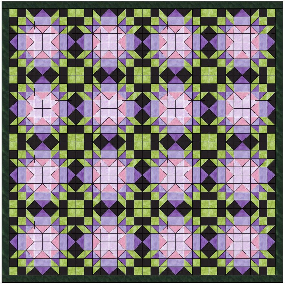 Rebecca's Flower Quilt 15 Inch Block Paper Template Quilting Block ...