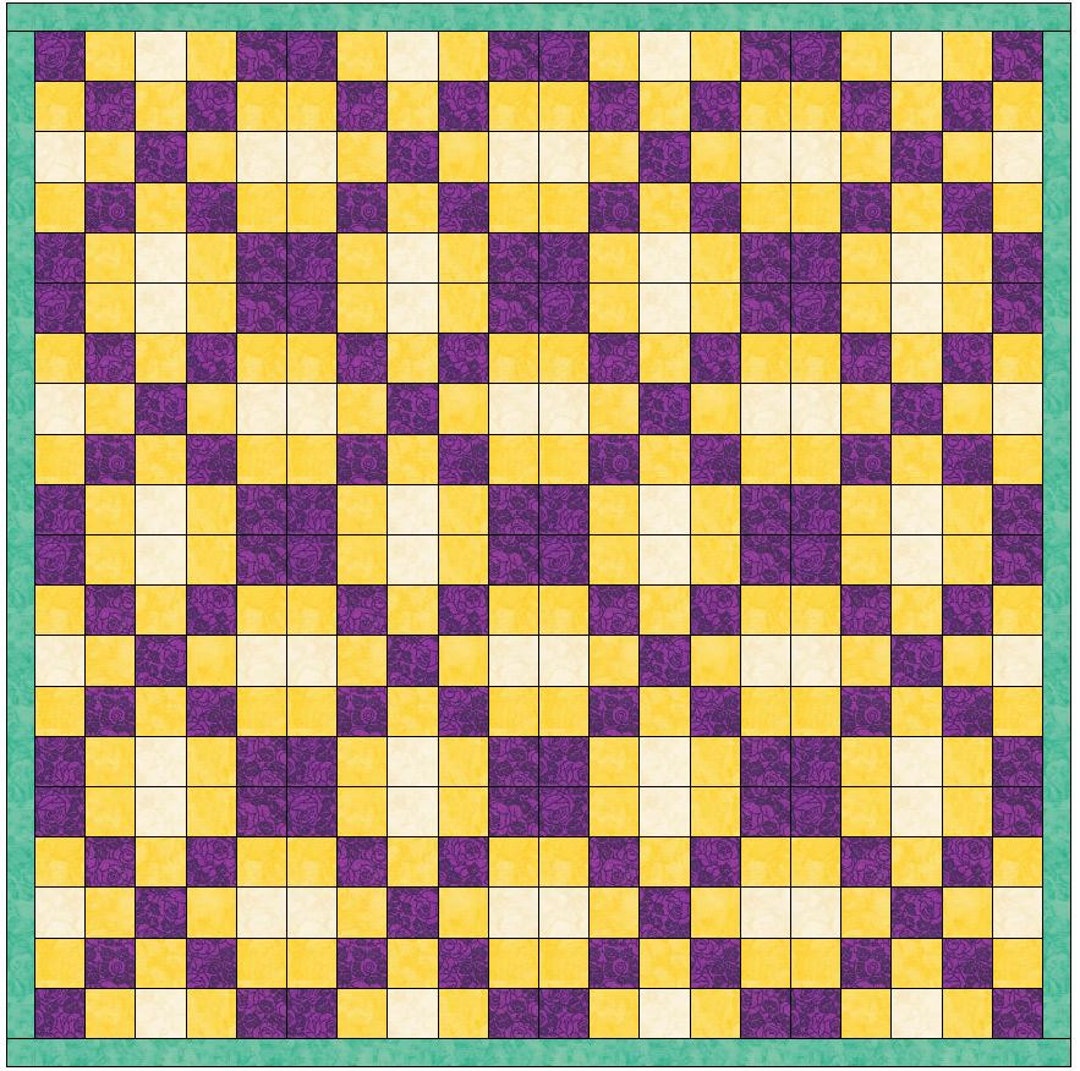 Five Patch Chain Quilt 15 Inch Block Template Quilting Block Pattern ...