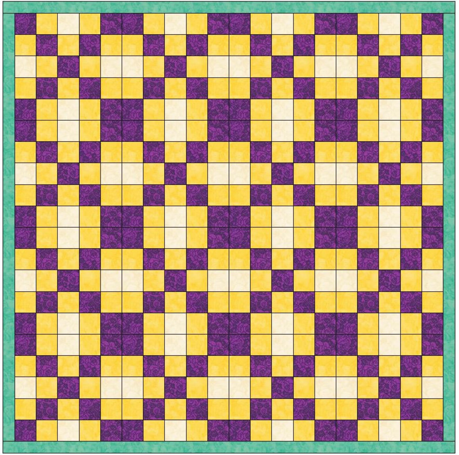 Five Patch Chain Quilt 15 Inch Block Template Quilting Block | Etsy