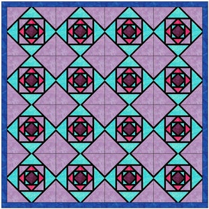 Stained Glass Diamond in a Square 5 Log Cabin Quilt Paper Piece ...