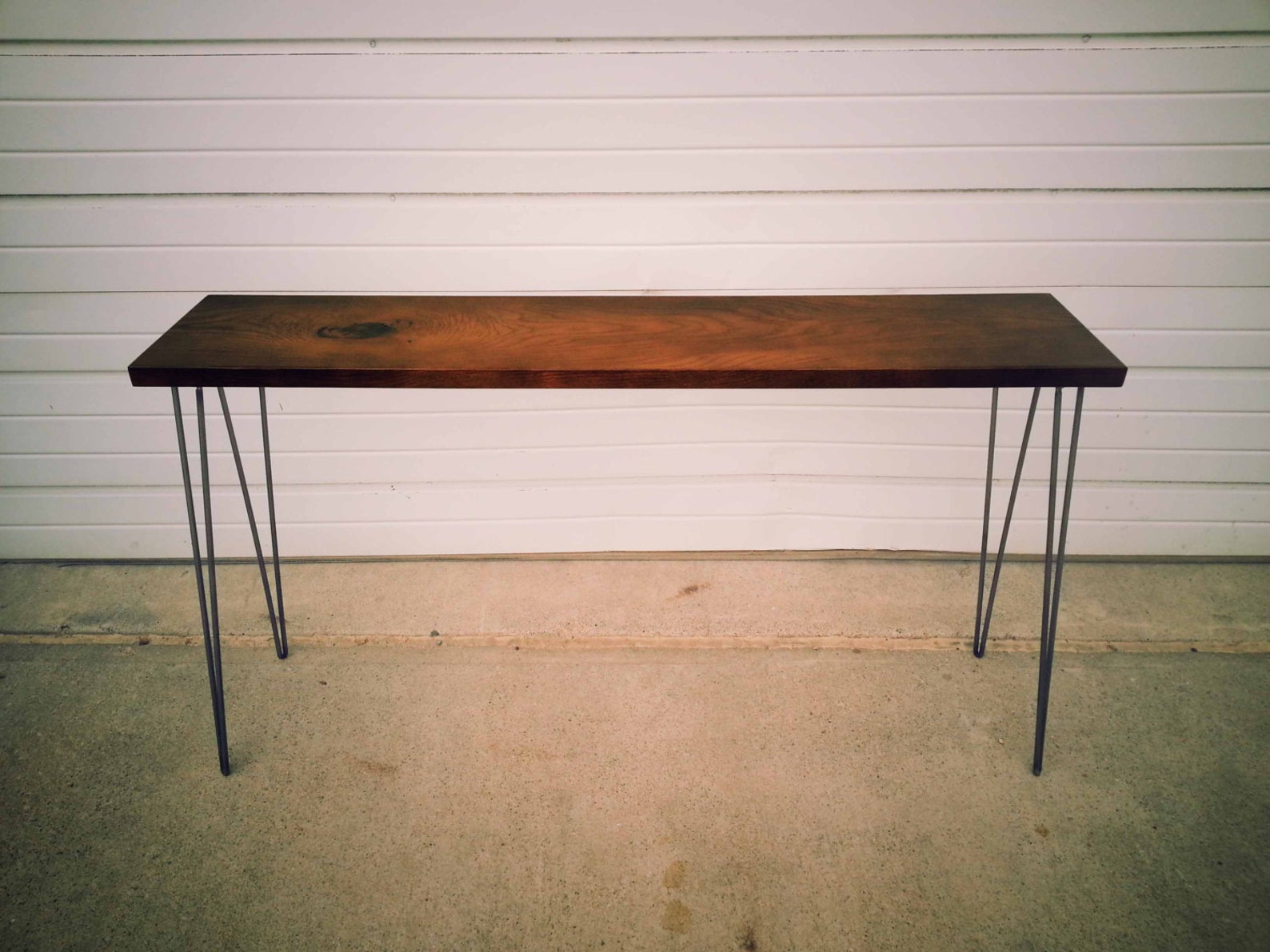 Ash Console Table Stained Walnut With Hairpin Legs - Etsy