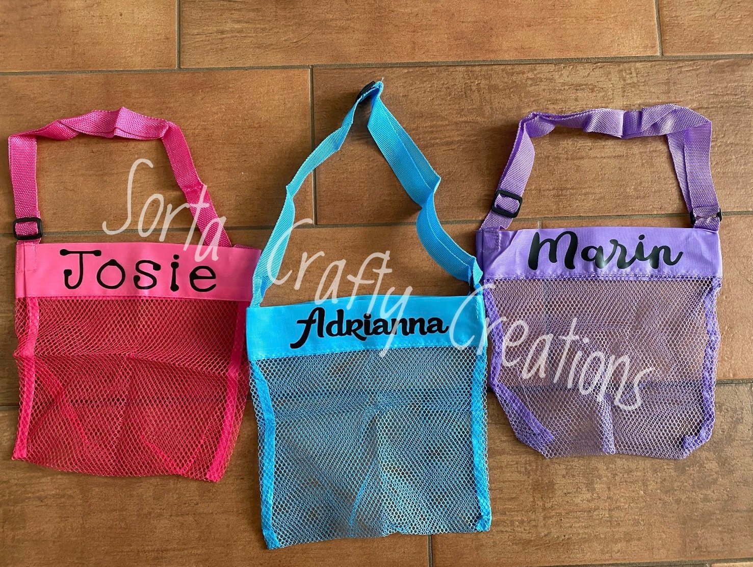 Personalized Seashell Mesh Bag. FAST Shipping - Etsy