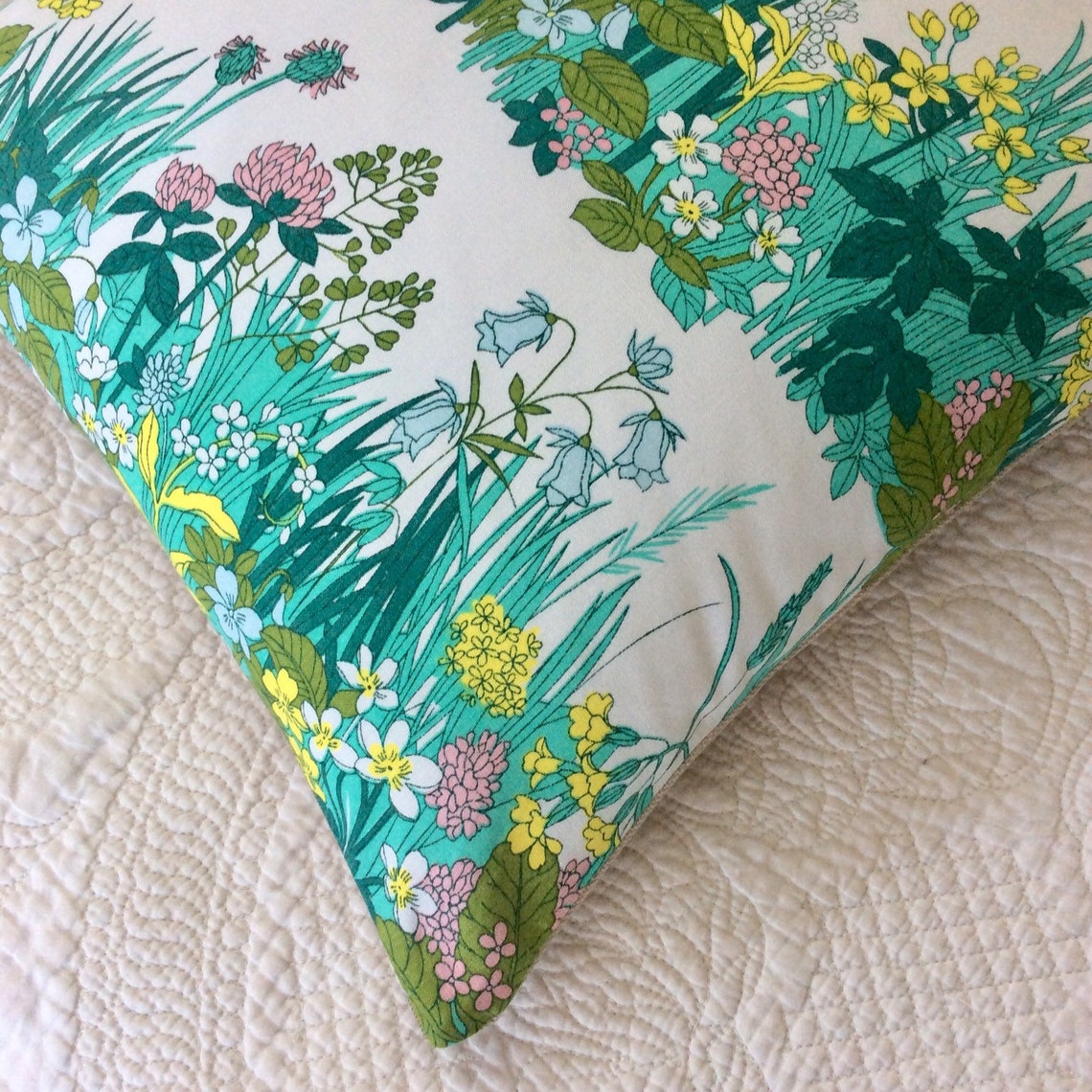 Pat Albeck Vintage Garden Fabric Cushion | Etsy UK