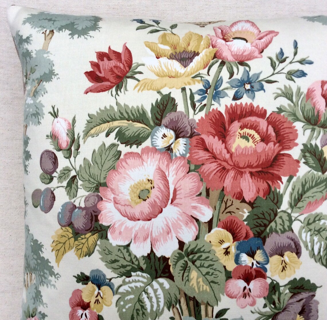 Sanderson chatsworth Vintage Floral Fabric Cushion | Etsy