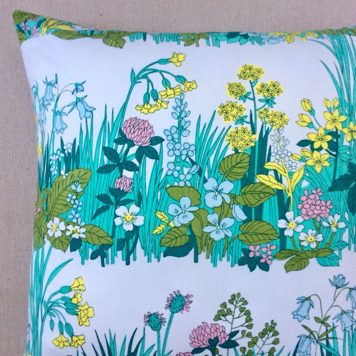Pat Albeck Vintage Garden Fabric Cushion | Etsy UK