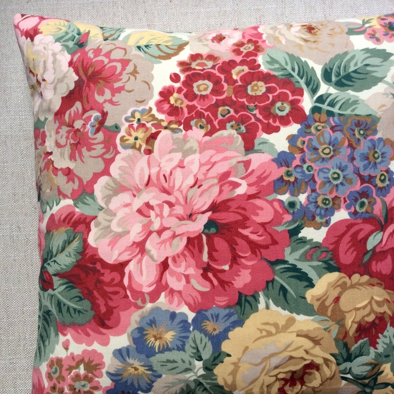 Sanderson rose and Peony Vintage Floral Fabric - Etsy