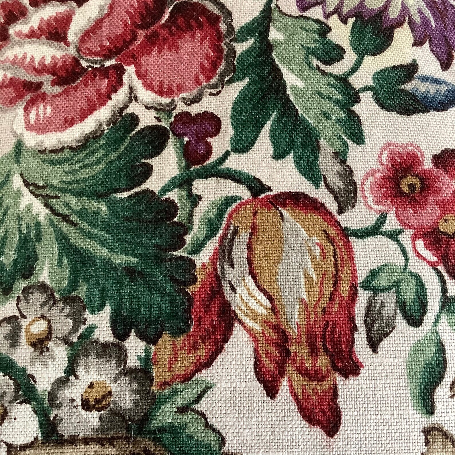 Sanderson Vintage Floral Linen Fabric Cushion - Etsy UK