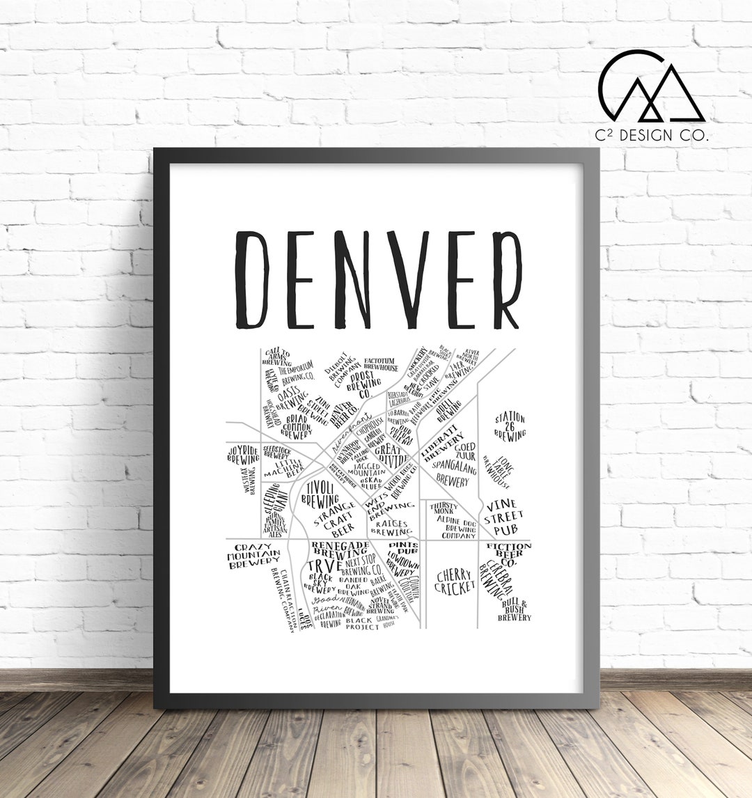 Denver Brewery Map | Instant Download Art Print - Etsy