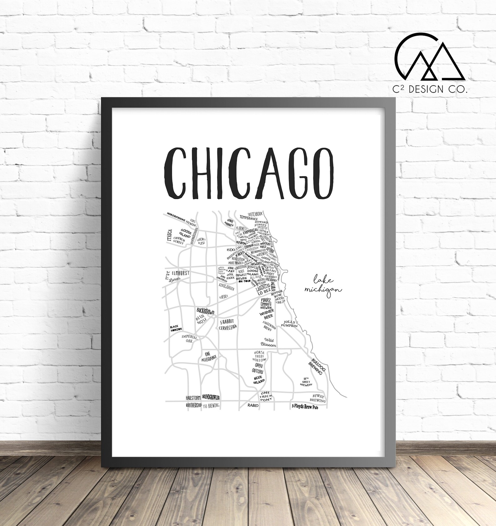 Chicago Brewery Map Chicago Area Instant Download Printable | Etsy