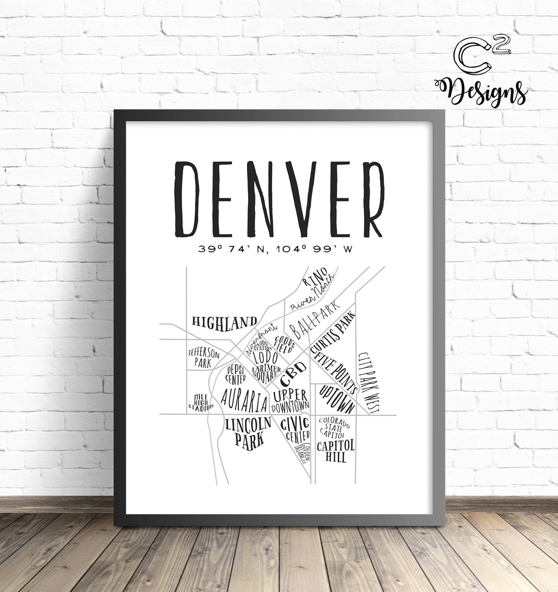 Downtown Denver Printable Sign | Etsy