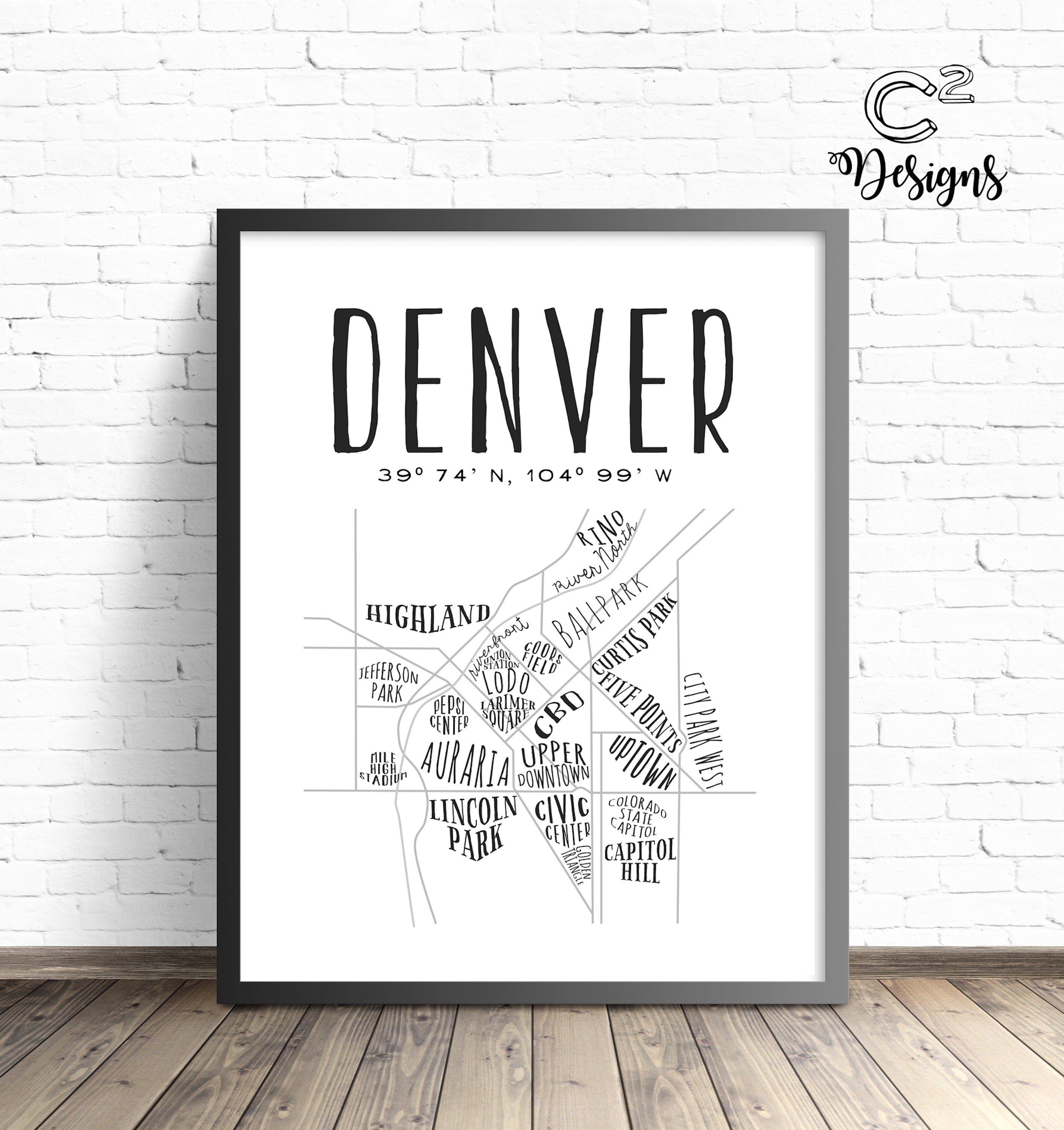Downtown Denver Printable Sign | Etsy