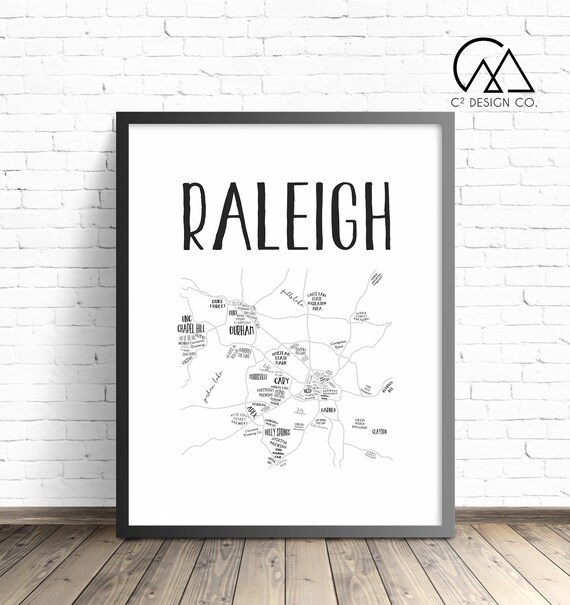 Raleigh Brewery Map Triangle Area Instant Download Printable | Etsy