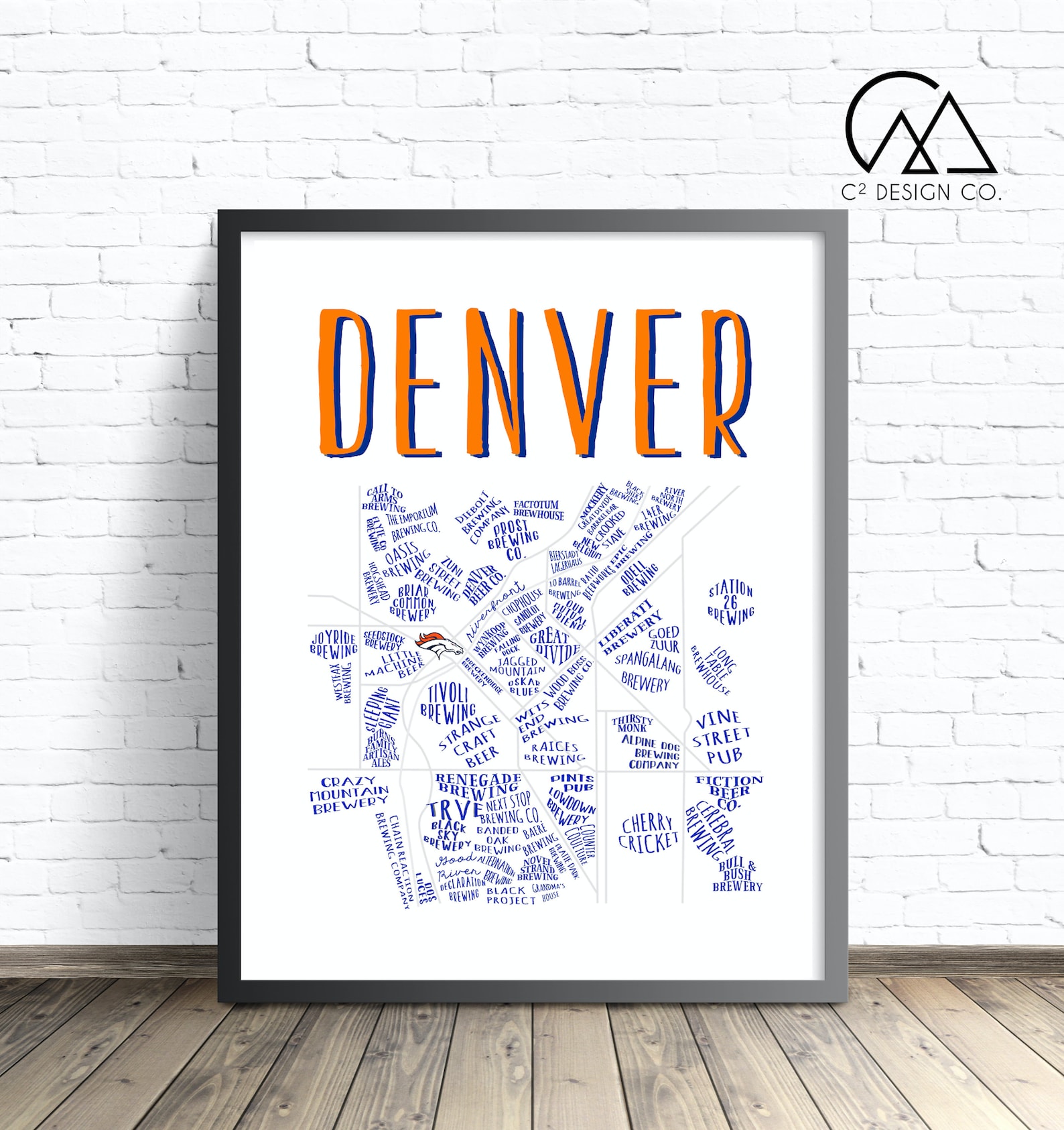 Denver Brewery Map Broncos Map Instant Download Art Print - Etsy