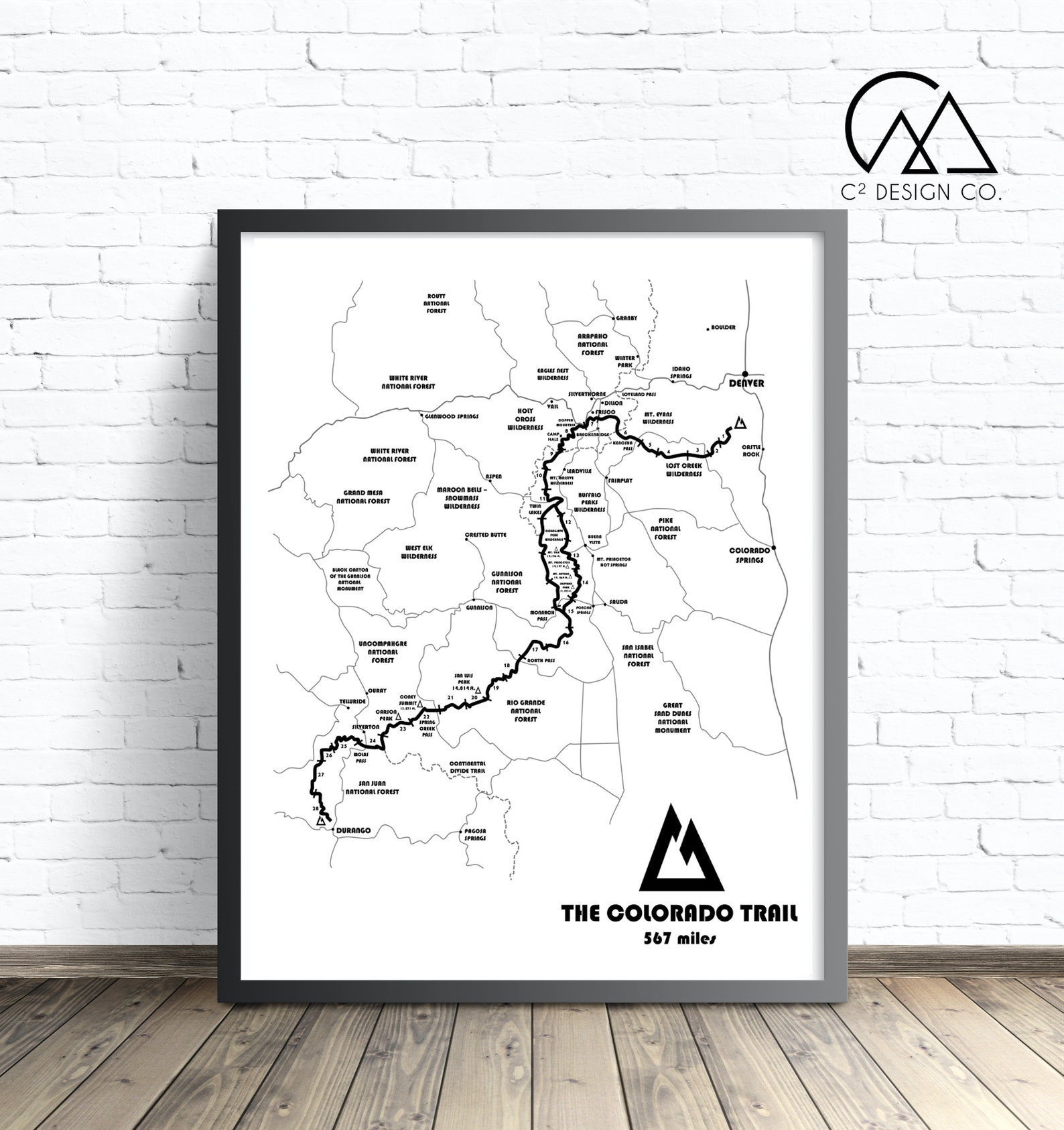Colorado Trail Map | CT Printable Sign - Etsy