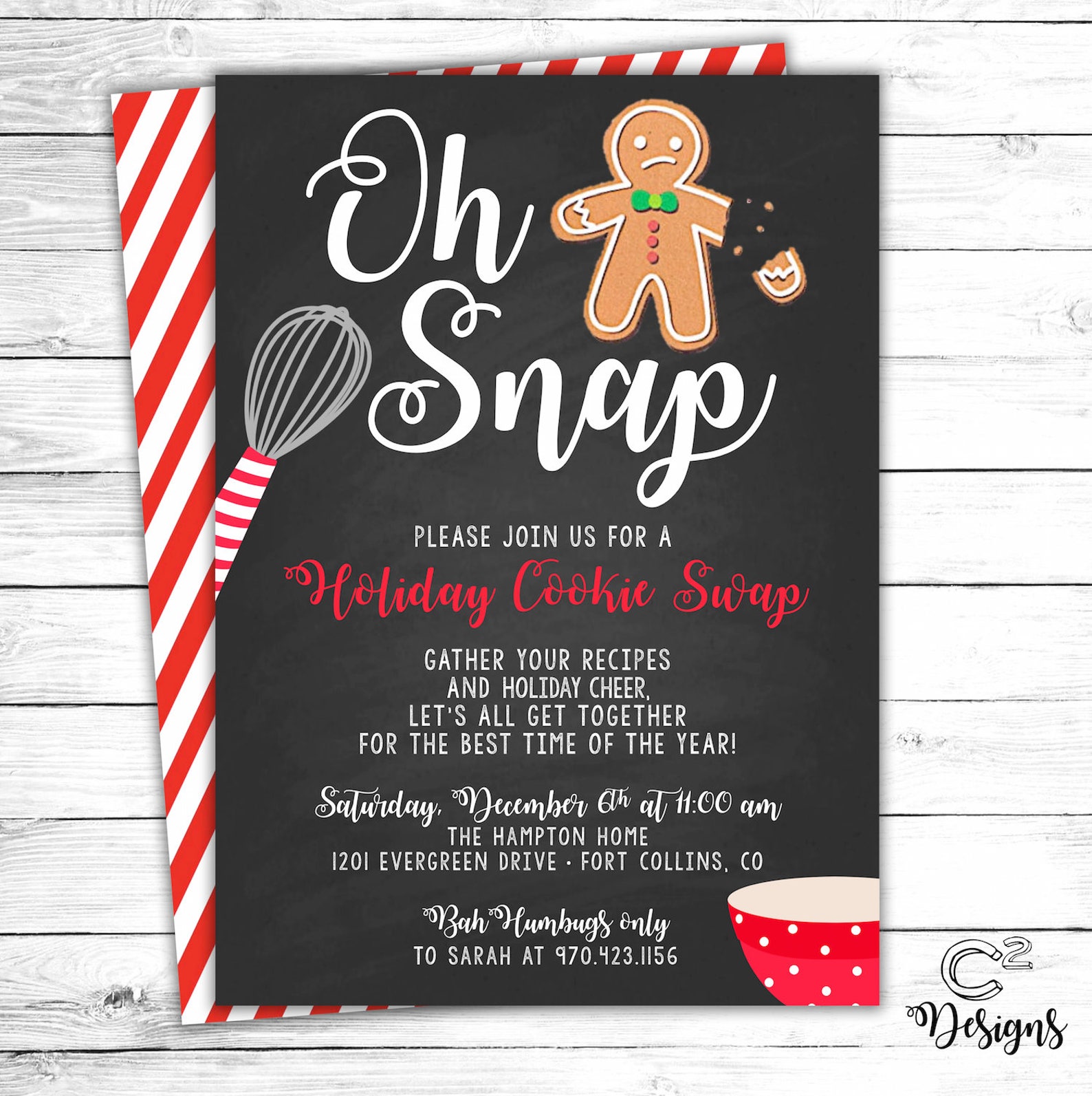 Oh Snap! Cookie Swap Party Invitation Template - Etsy