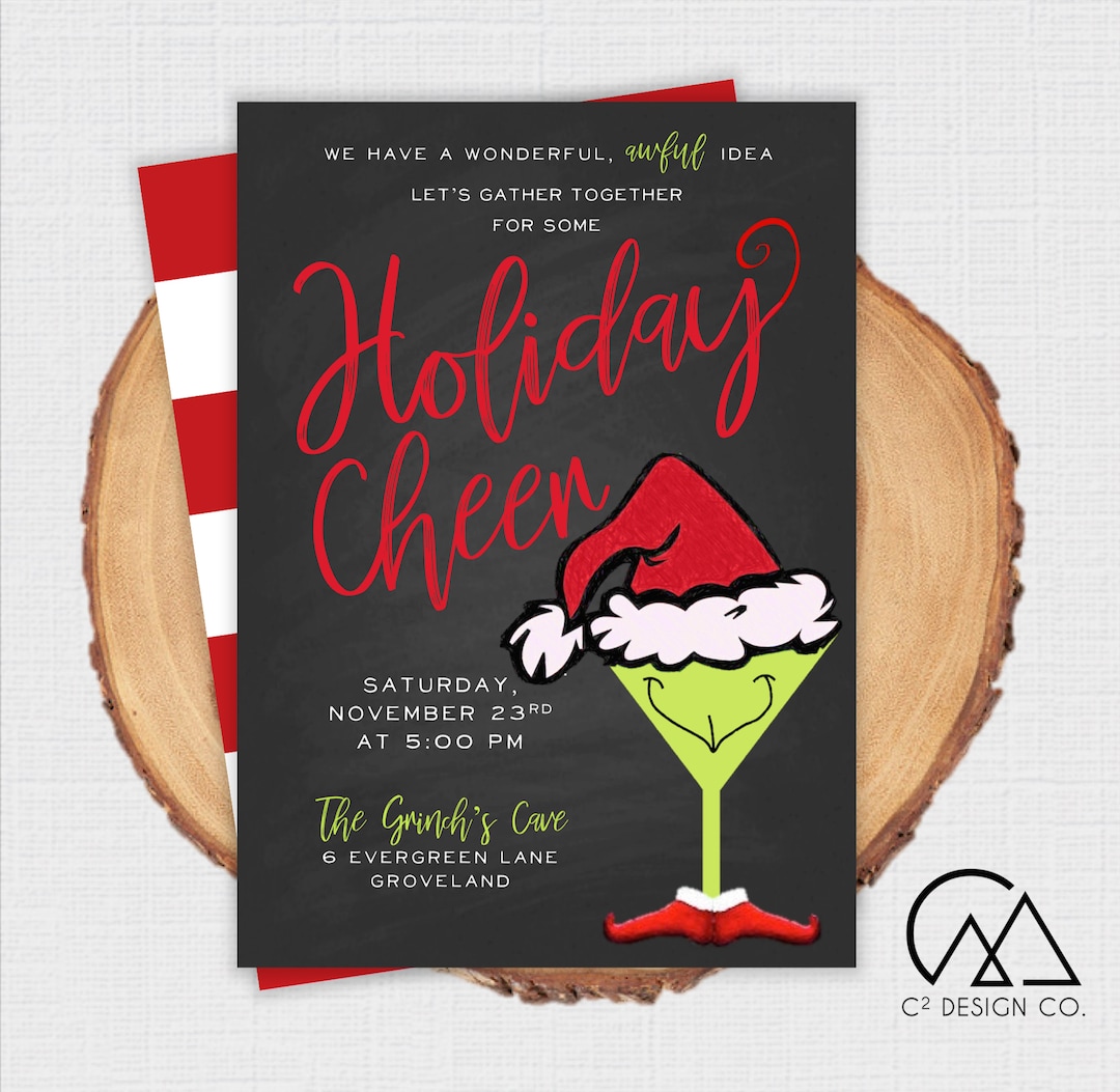 Holiday Cheer Party Invitation Template - Etsy