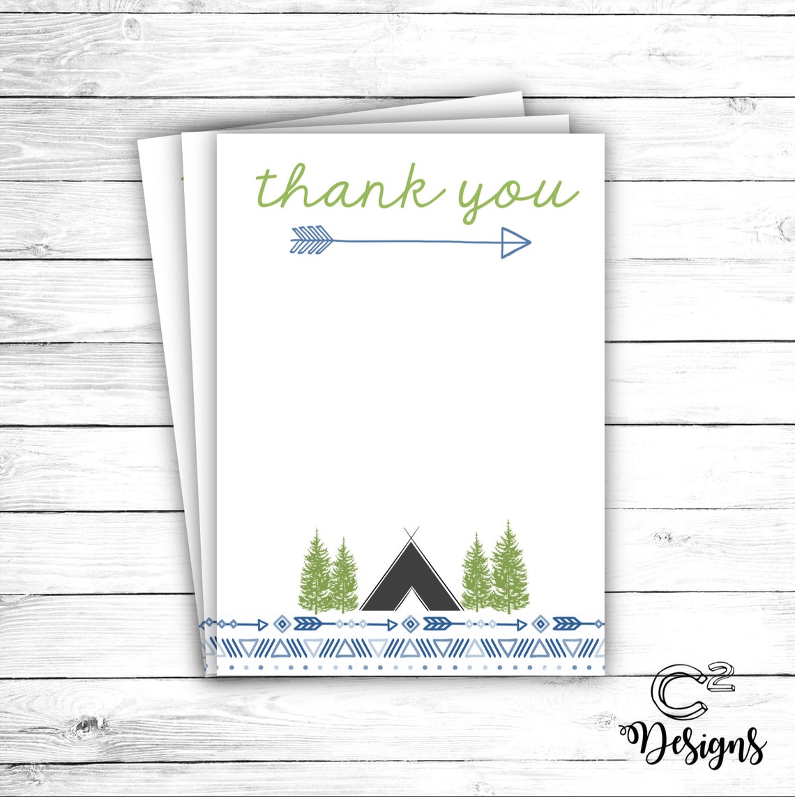 Camp Birthday Thank You Card - Etsy