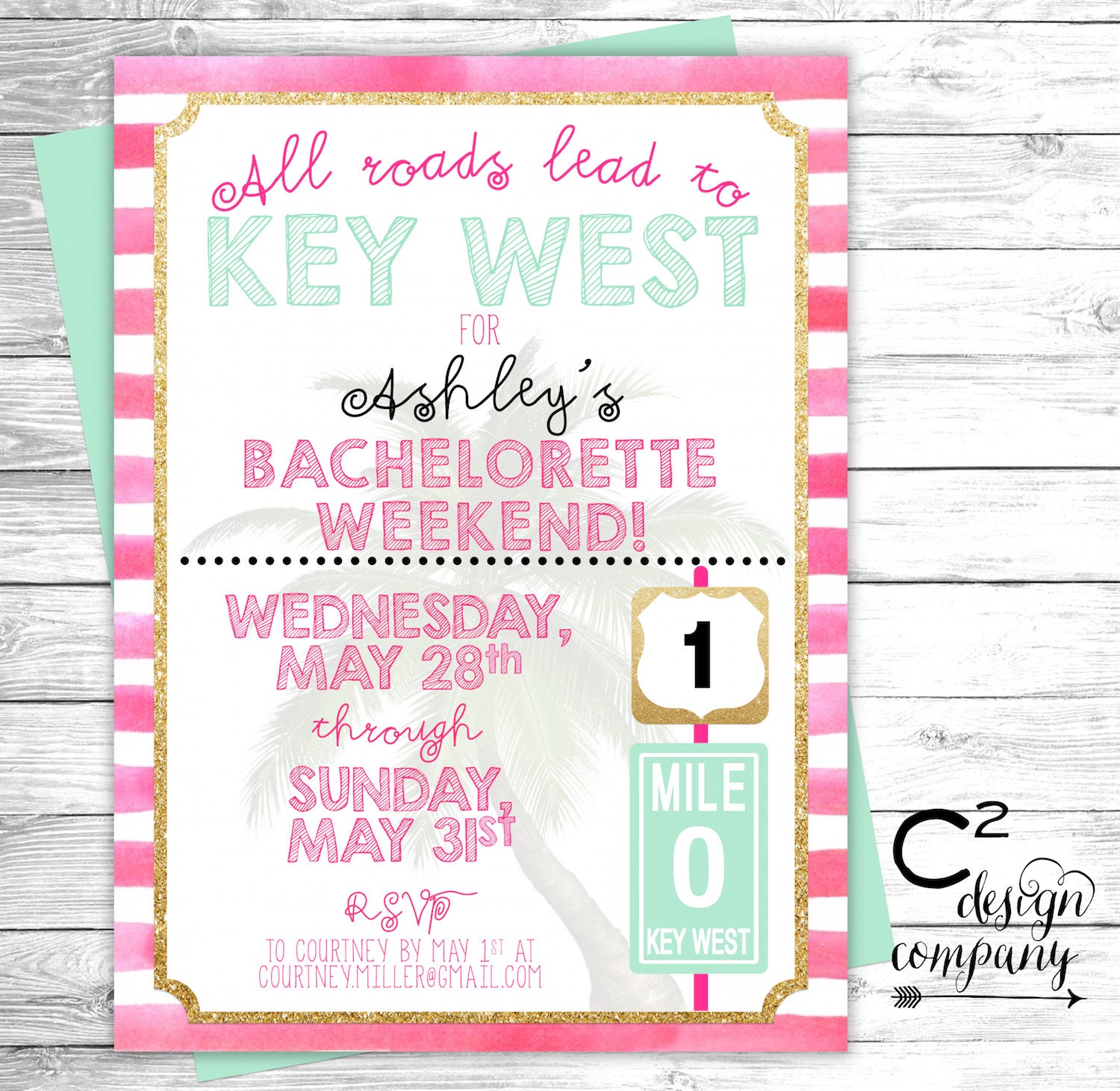 Key West Bachelorette Beach Weekend Invitation | Etsy