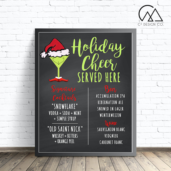 Chalkboard Bar Menu - Etsy