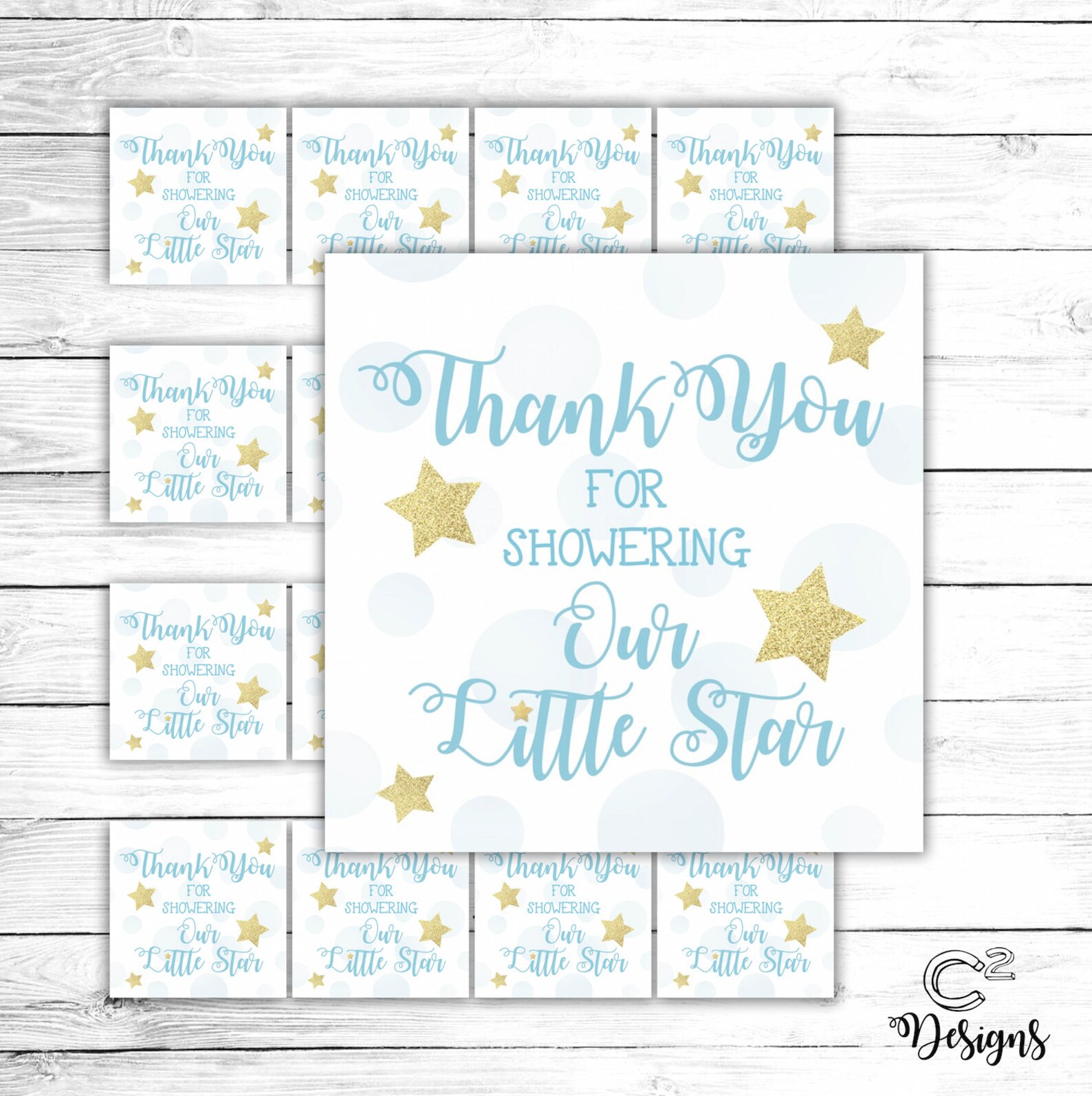 Twinkle Twinkle Blue Gift Tag - Etsy
