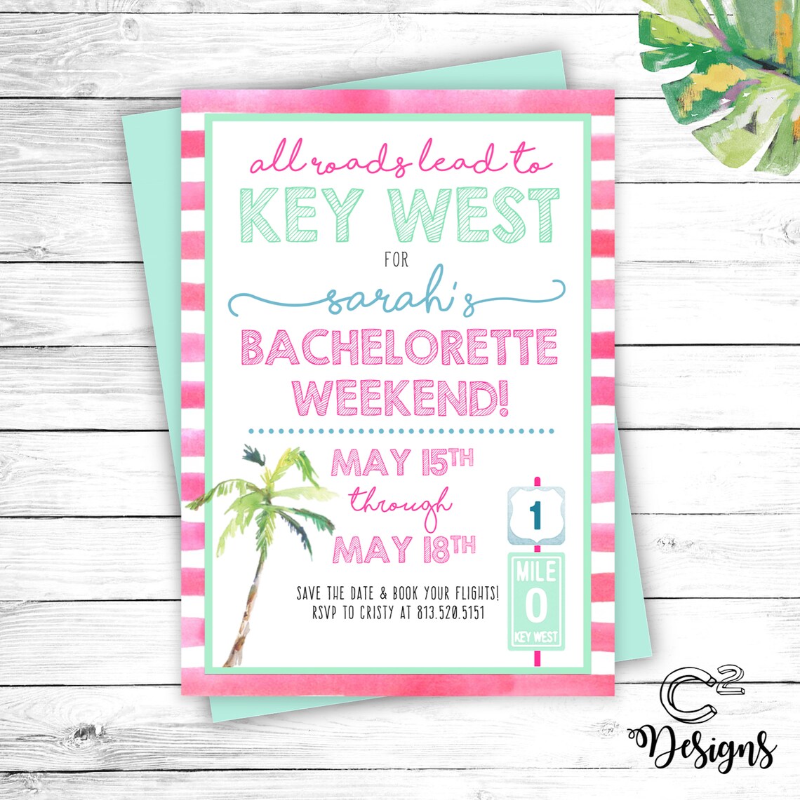 Key West Bachelorette Beach Weekend Invitation - Etsy