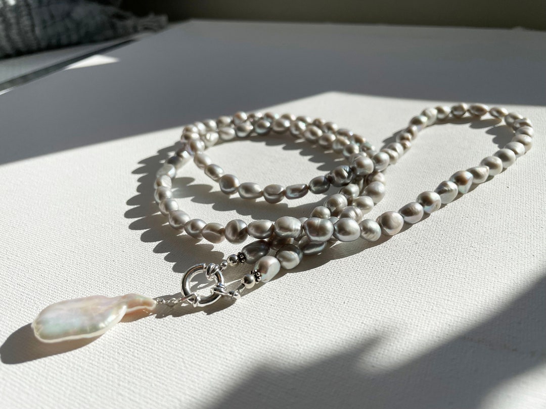 Fire Flame Pearl Necklace and Earring Set - Etsy