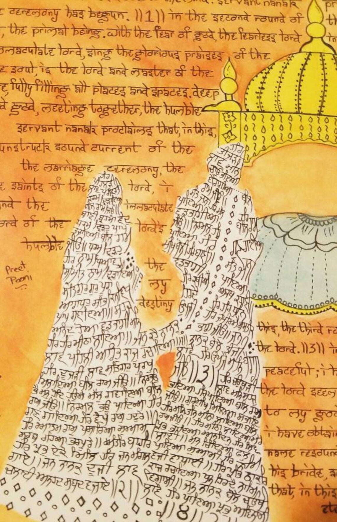 Anand Karaj Sikh Lavan Sikh Wedding-print Only 13X10 Sikhart - Etsy