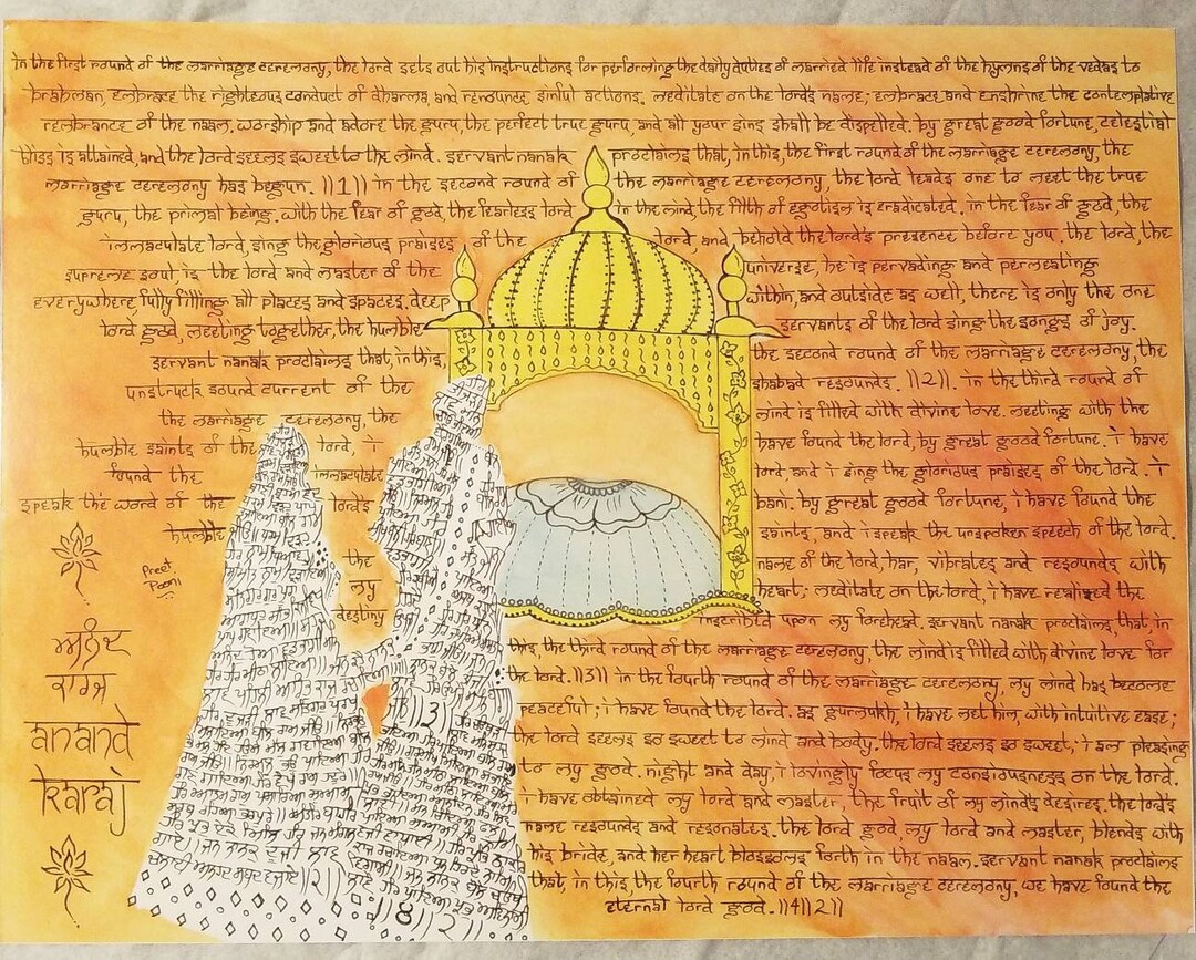 Anand Karaj- Sikh Lavan- Sikh Wedding-print Only 13X10 Sikhart - Etsy